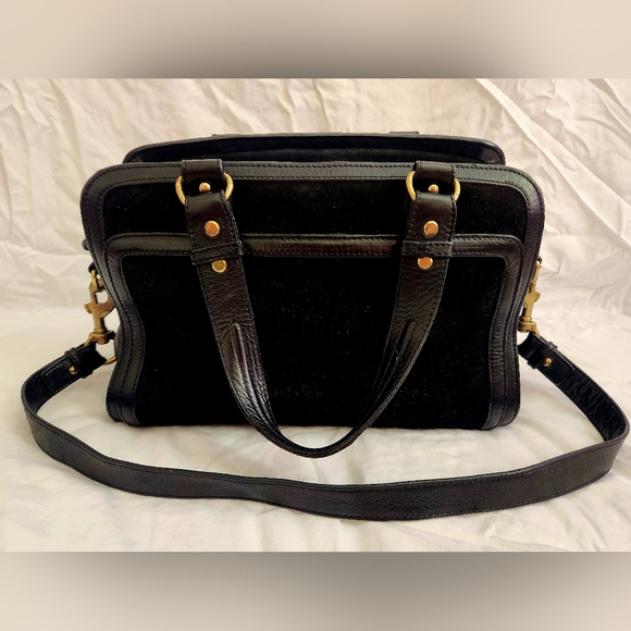Steven Alan | Bags | Vintage Steven Alan Black Leather Suede Shoulder ...
